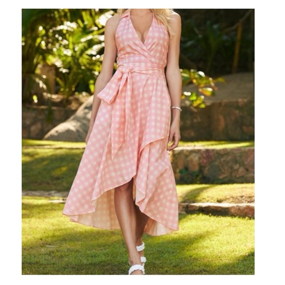 Boston Proper | Dresses | Boston Proper Baby Pink Gingham Halter ...